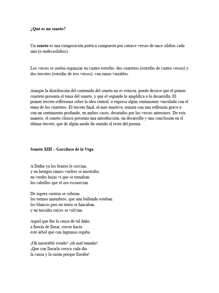 El Soneto - Poesía | PDF