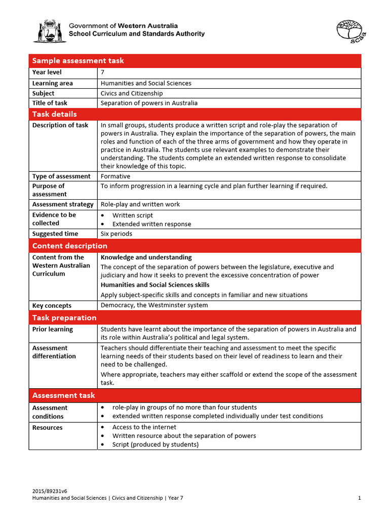 HASS-Civics-and-Citizenship-Year-7-Assessment-Task-Separation-of-powers ...