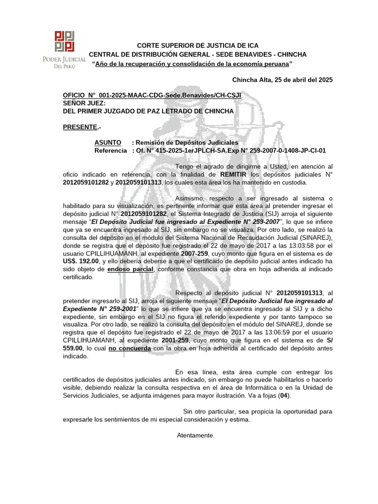 MODELO DE OFICIO CDG | PDF