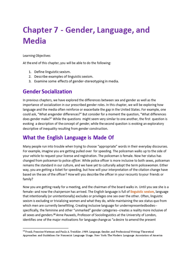SOC145Chapter7 9213246 1 | PDF | Gender Role | Gender