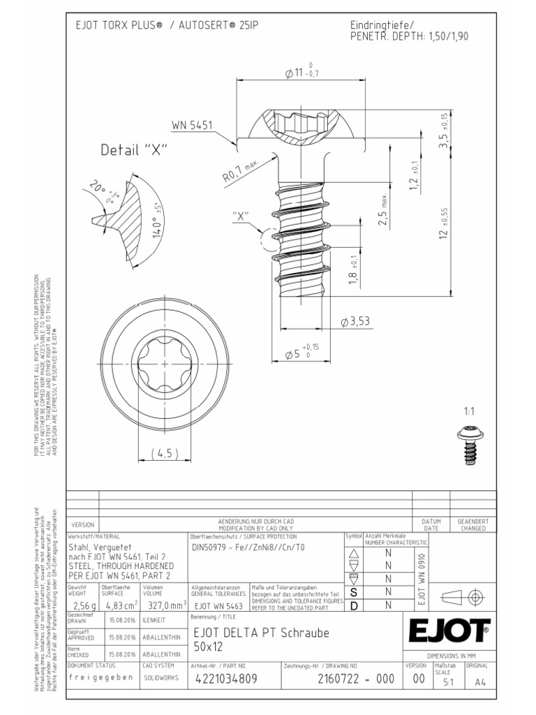 EJOT DELTA PT 50x12 WN5451 | PDF