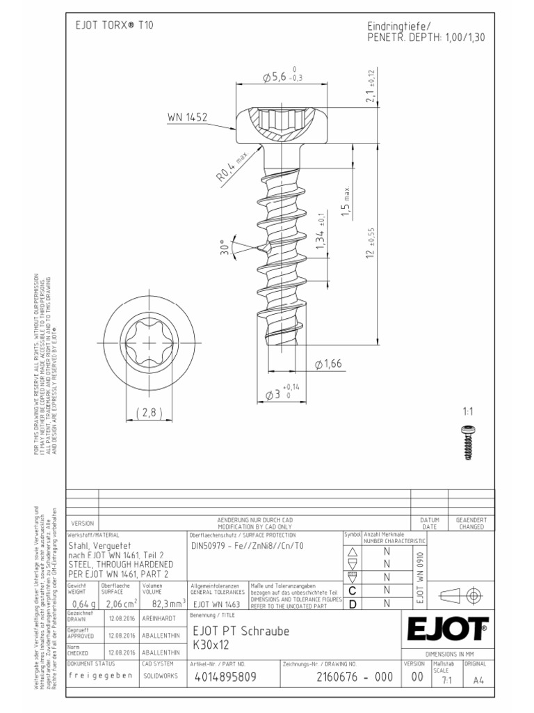 EJOT PT K30x12 WN1452 | PDF