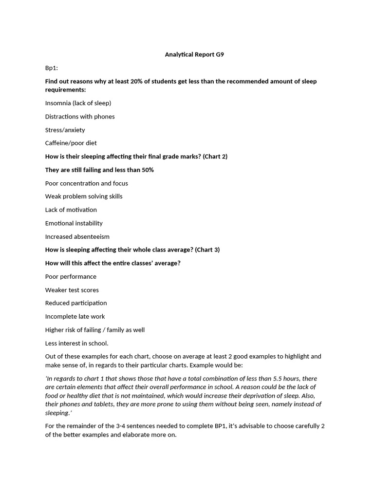 Analytical Report G9 Checklist | PDF