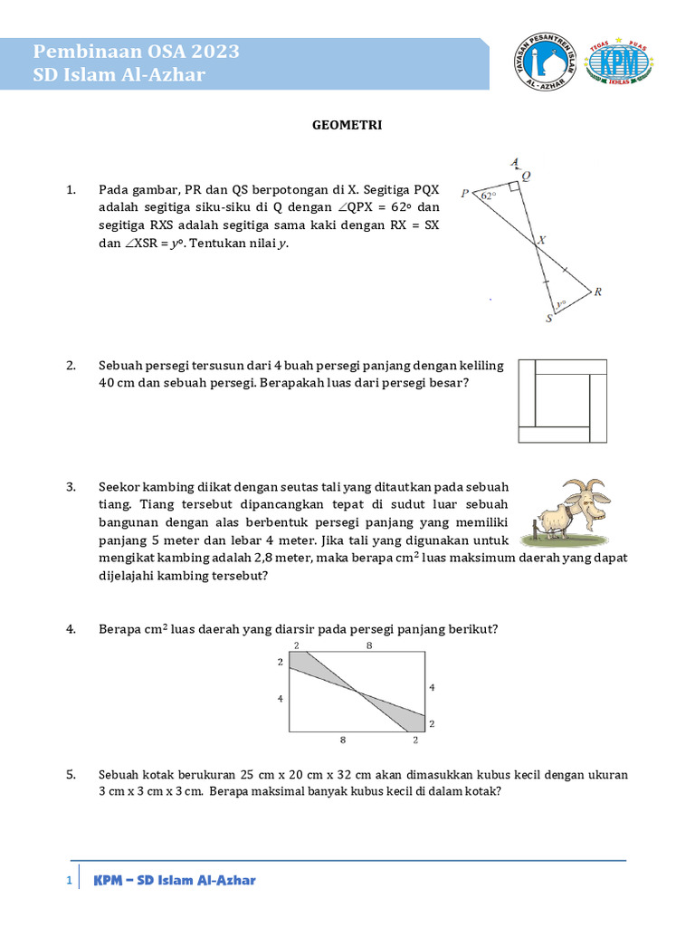04. Pembinaan OSA SDI Al-Azhar_Geometri Kelas 5_Peserta | PDF