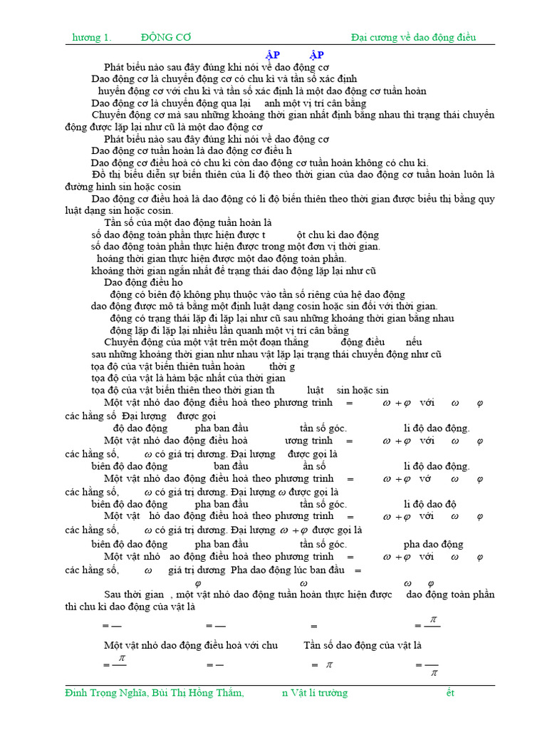 Bai Tap On Tap - Dai Cuong Ve Dao Dong Dieu Hoa | PDF