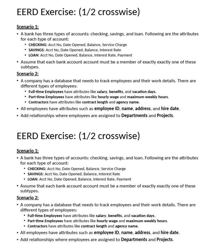 EERD Exercises | PDF