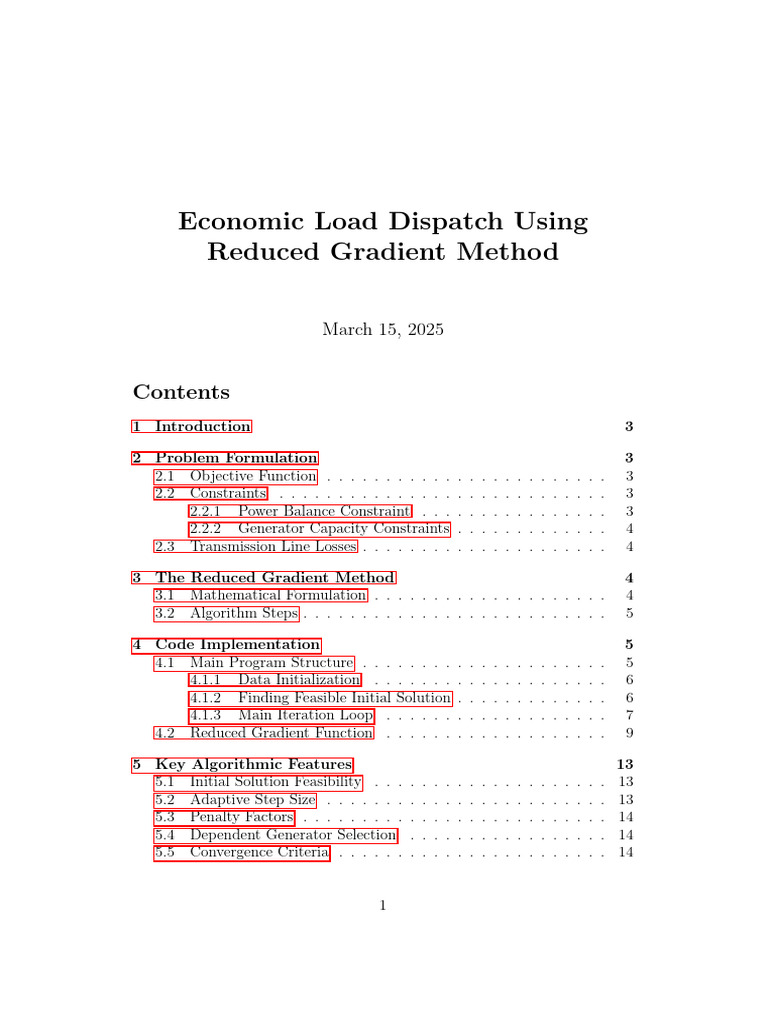 ELD Using Reduced Gradient | PDF | Mathematical Optimization | Algorithms And Data Structures