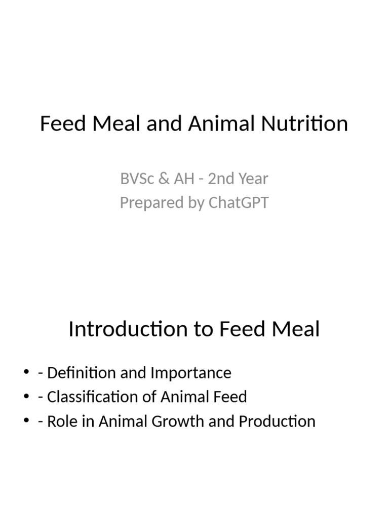 Feed Meal Animal Nutrition | PDF