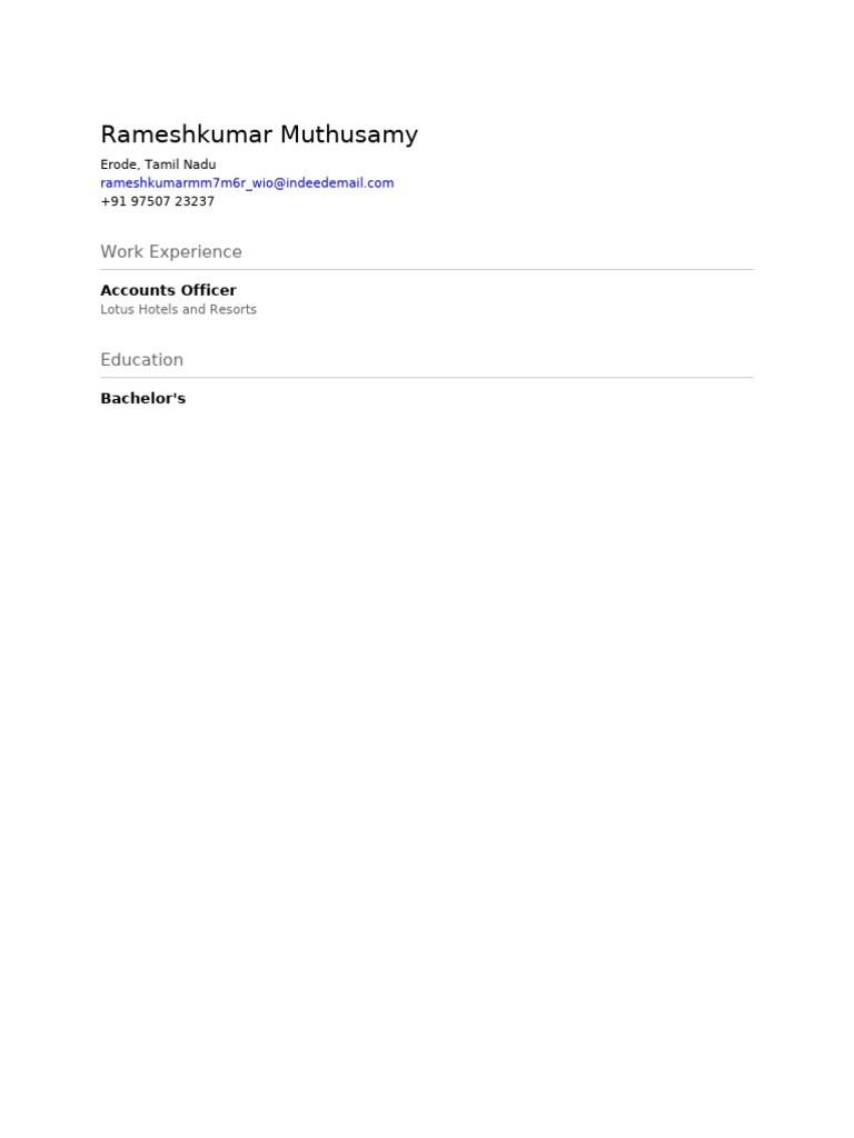 Resume Ramesh Kumar Muthu Samy | PDF