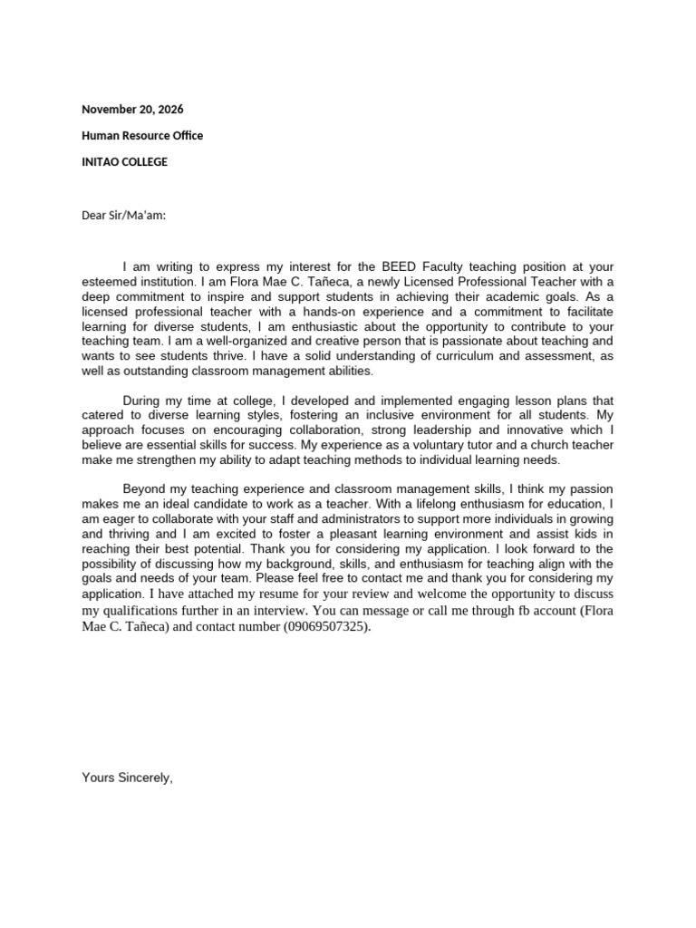 APPLICATION LETTER (1) | PDF