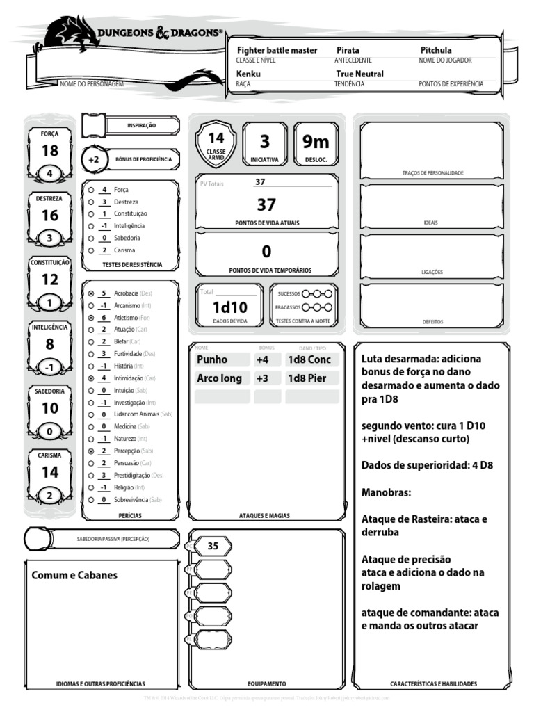 Pitchula: Personagem Kenku em D&D | PDF