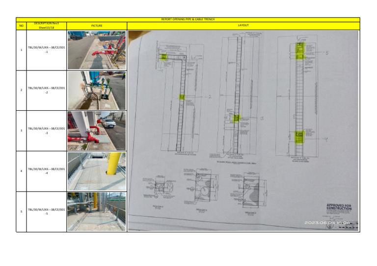 Opening Pipe and Cable Trench, Rev3 Sheet13-18 | PDF