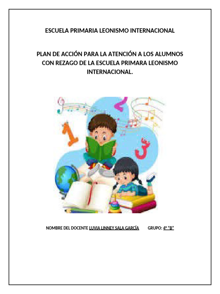 Formato Plan de Accion Alumnos Con Rezago | PDF | Aprendizaje | Escuelas