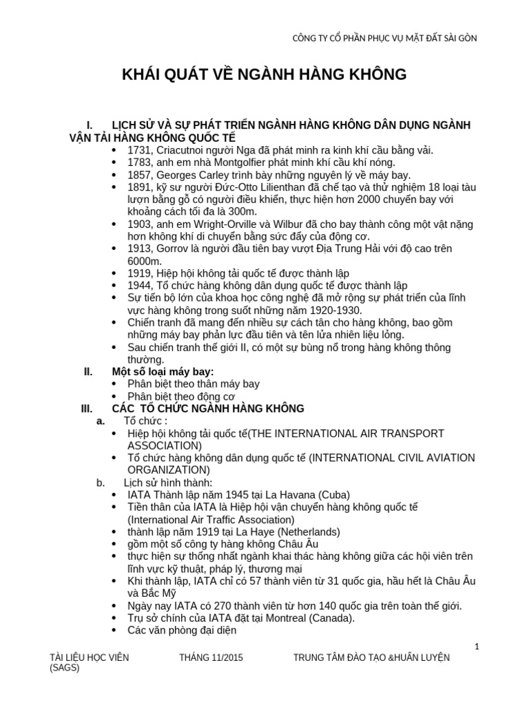 Kien Thuc Chung Ve Hang Khong | PDF