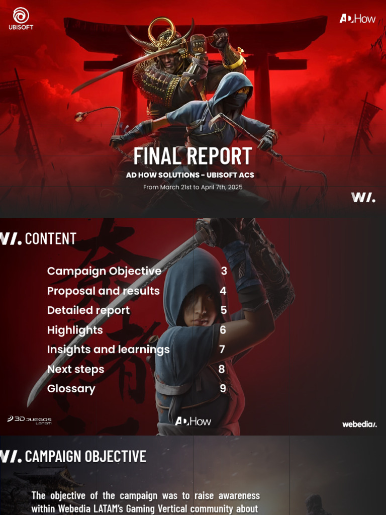 Final Report - Ad How Solutions - Ubisoft ACS - 3DJuegos Latam | PDF | Mass Media | Business
