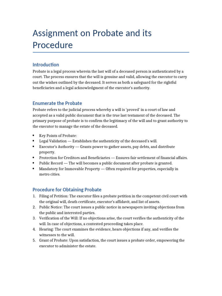 Assignment_on_Probate_and_its_Procedure | PDF