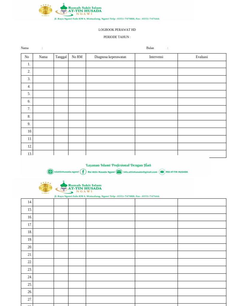 LOGBOOK PERAWAT HD Revisi 1 | PDF