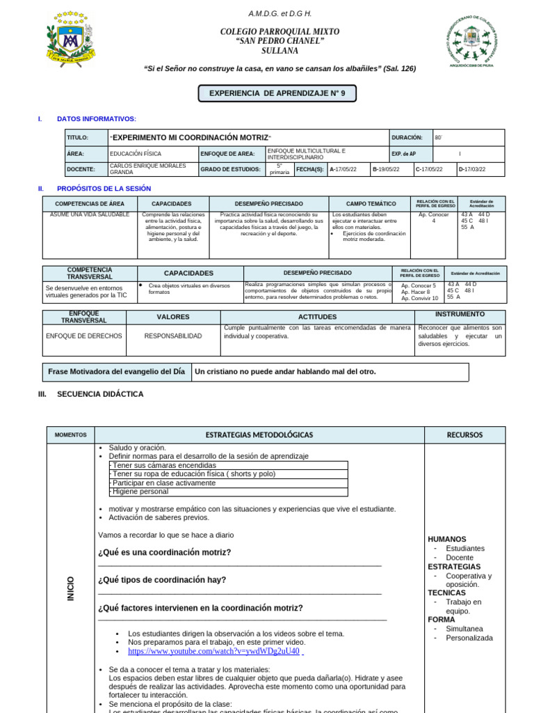 SESIÓN 2 5to de pri | PDF | Aprendizaje