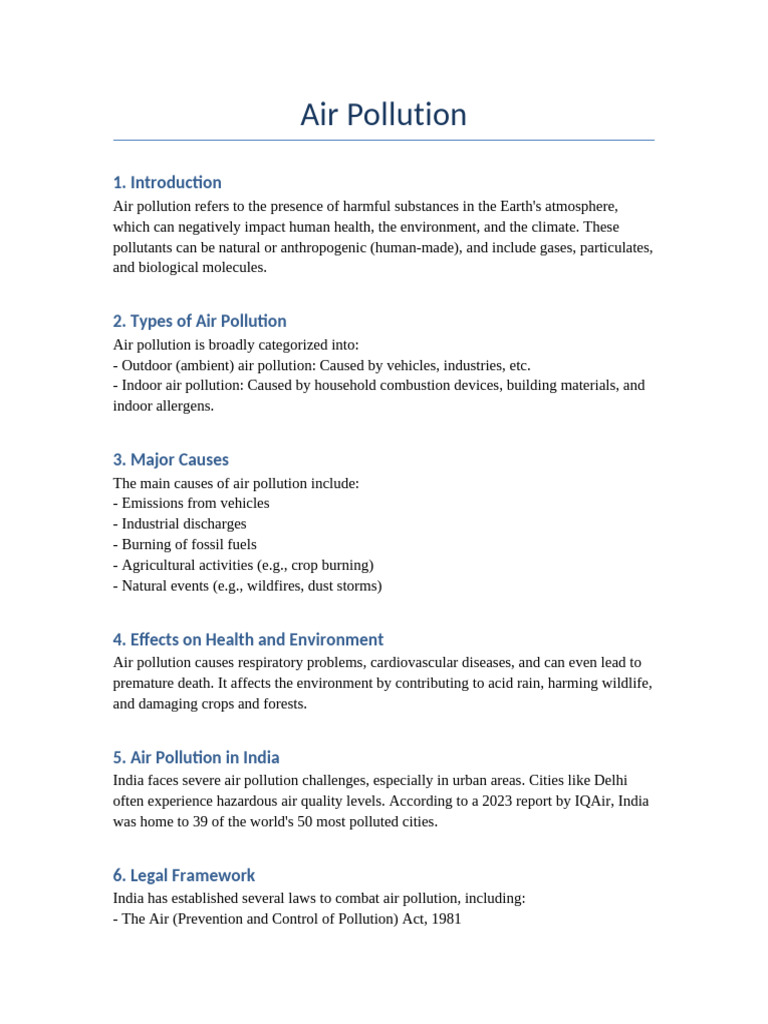 Air Pollution Assignment | PDF | Air Pollution | Pollution