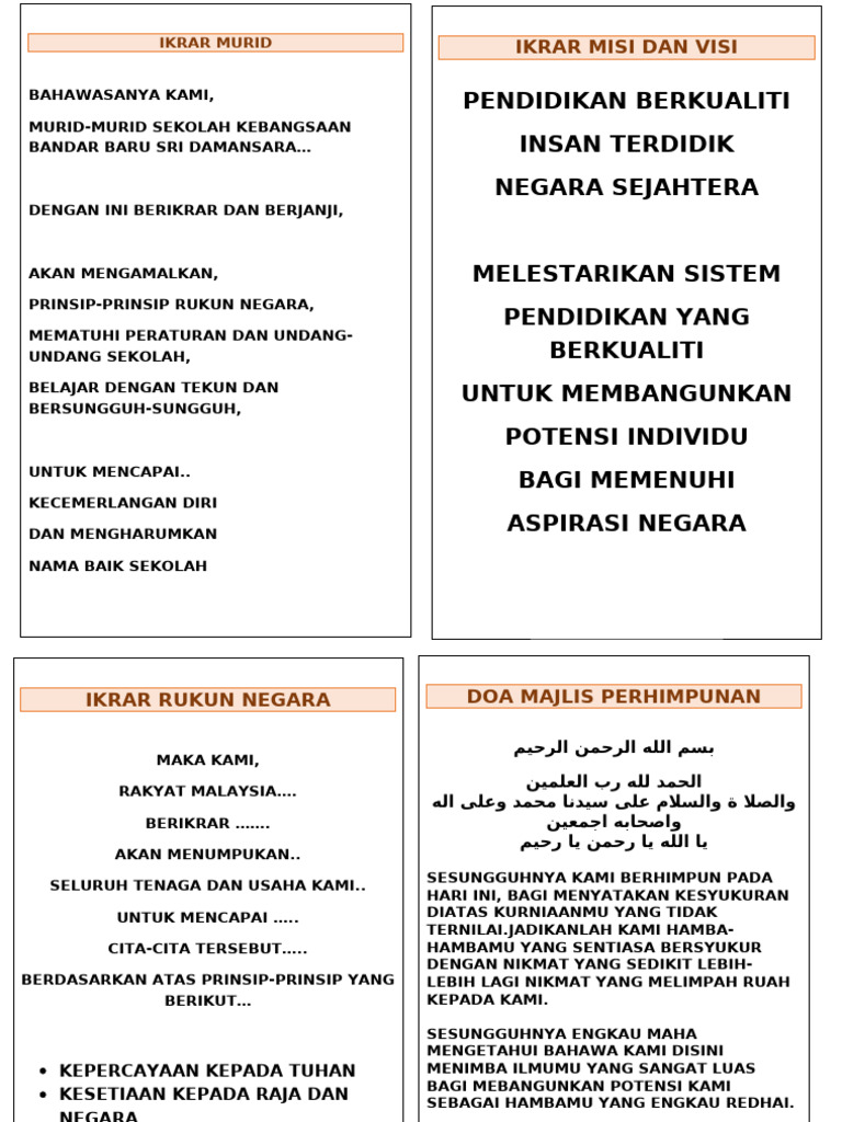 Ikrar Sekolah | PDF