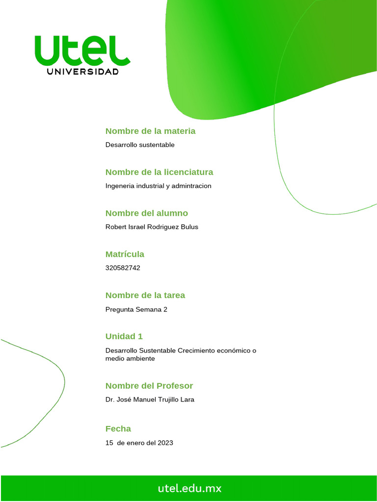 Preguntas Open Class Semana 2 | PDF | Desarrollo sostenible | Sustentabilidad