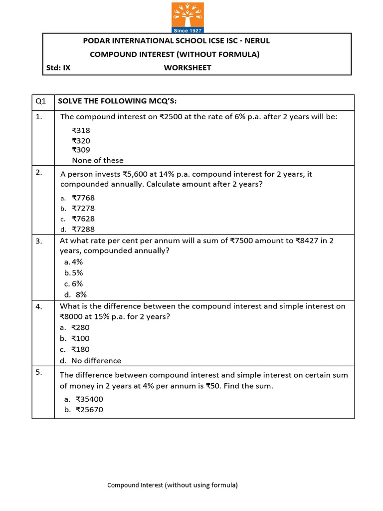 Pound Interest Without Formula | PDF | Interest | Compound Interest