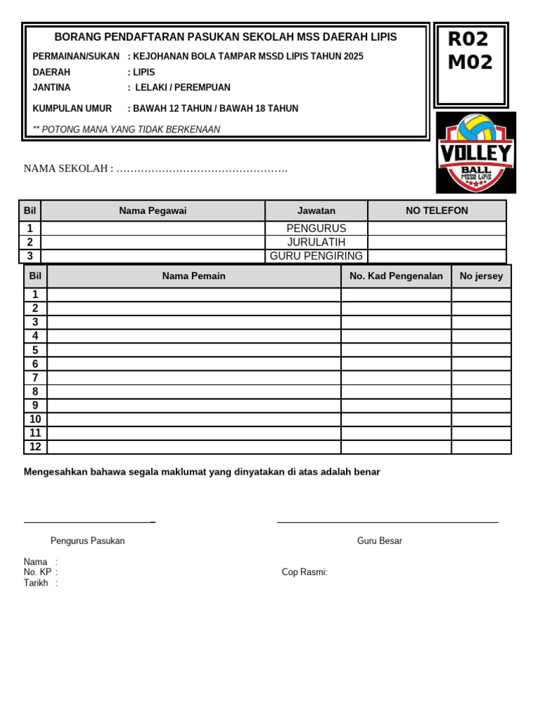 Borang r02 | PDF