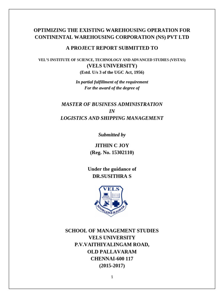 Project Jithin C Joy NEW | PDF | Warehouse | Enterprise Resource Planning