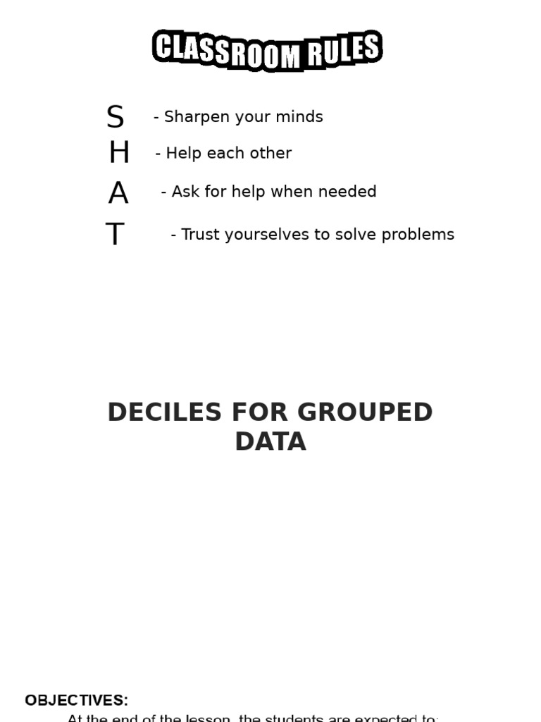 Deciles For Grouped Data | PDF