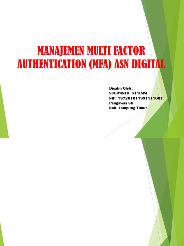 MANAJEMEN MFA ASN DIGITAL | PDF