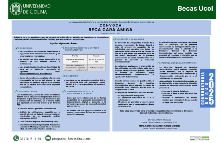 Convocatoria Beca Cara Amiga 2025 | PDF