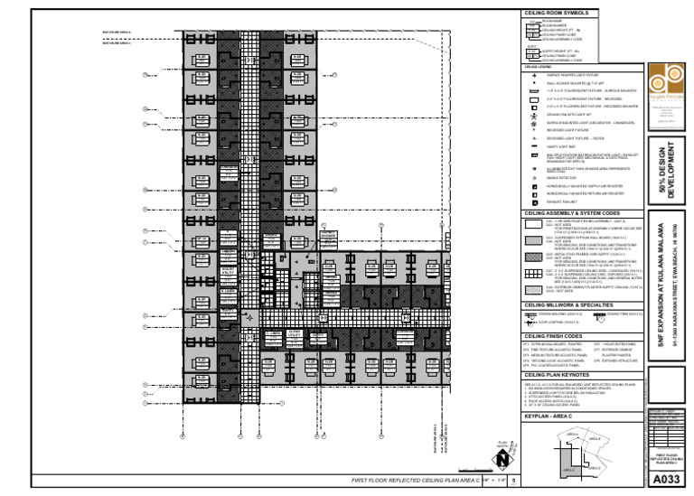 A033 First Floor Reflected Ceiling Plan Area C | PDF | Building Technology | Architectural Elements