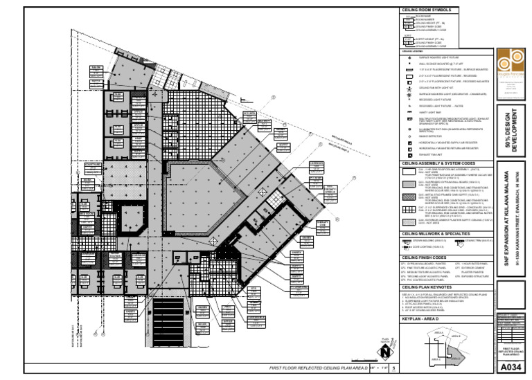 A034 First Floor Reflected Ceiling Plan Area D | PDF | Hippocampus Anatomy | Architectural Elements