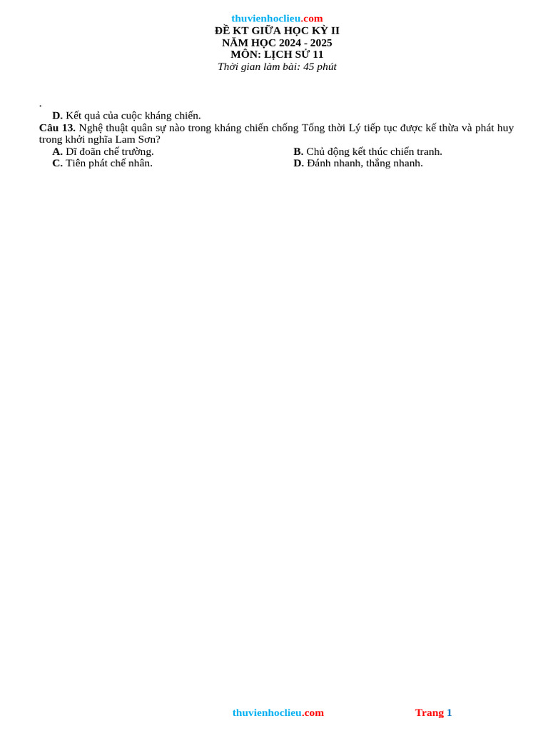 Dektragk HK2 Lich Su 11 Canh Dieu Nam 24 25 | PDF