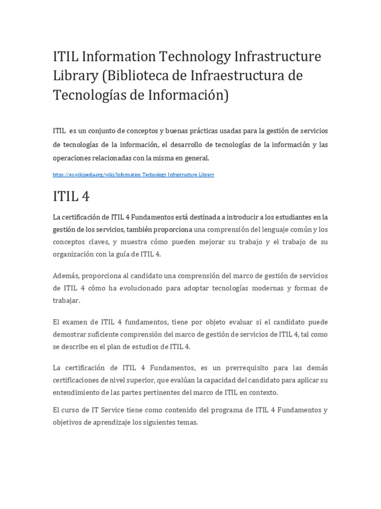 03 - 2 - Que Es Itil | PDF | Itil | Aprendizaje