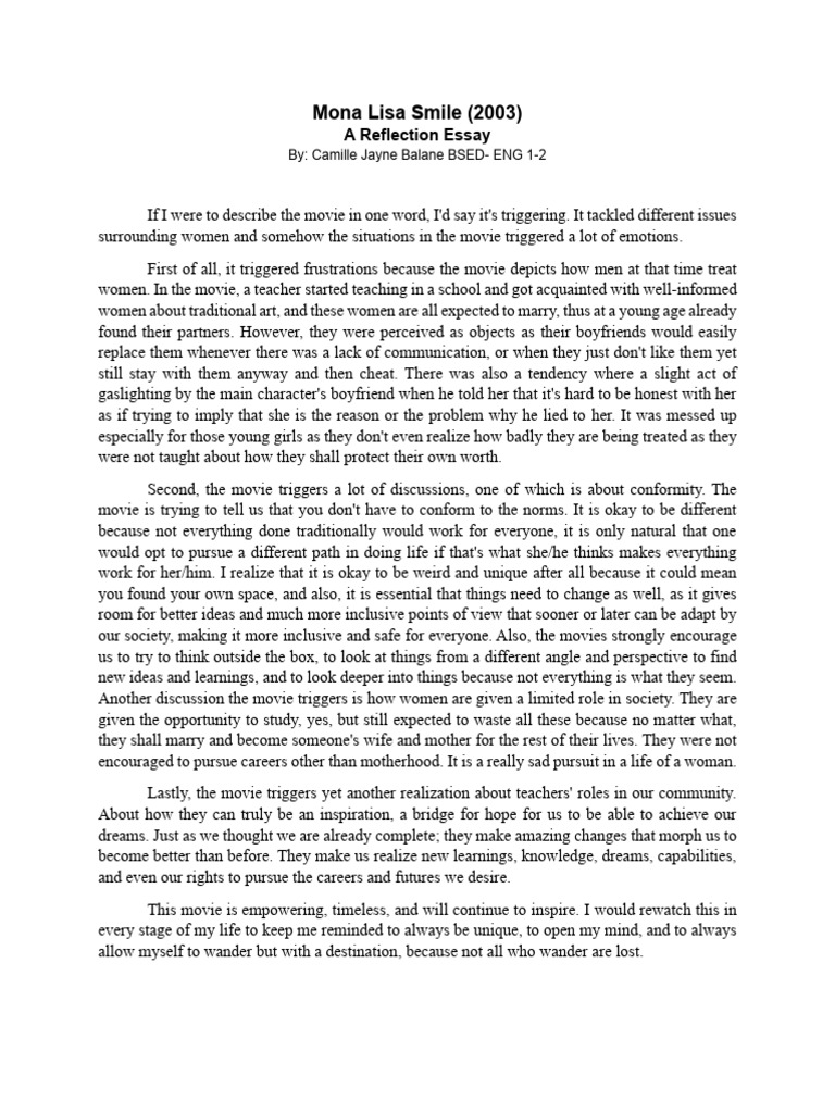 Mona Lisa Smile Reqs | PDF