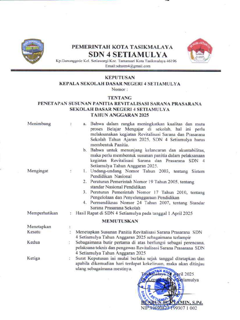 SK Revitalisasi | PDF