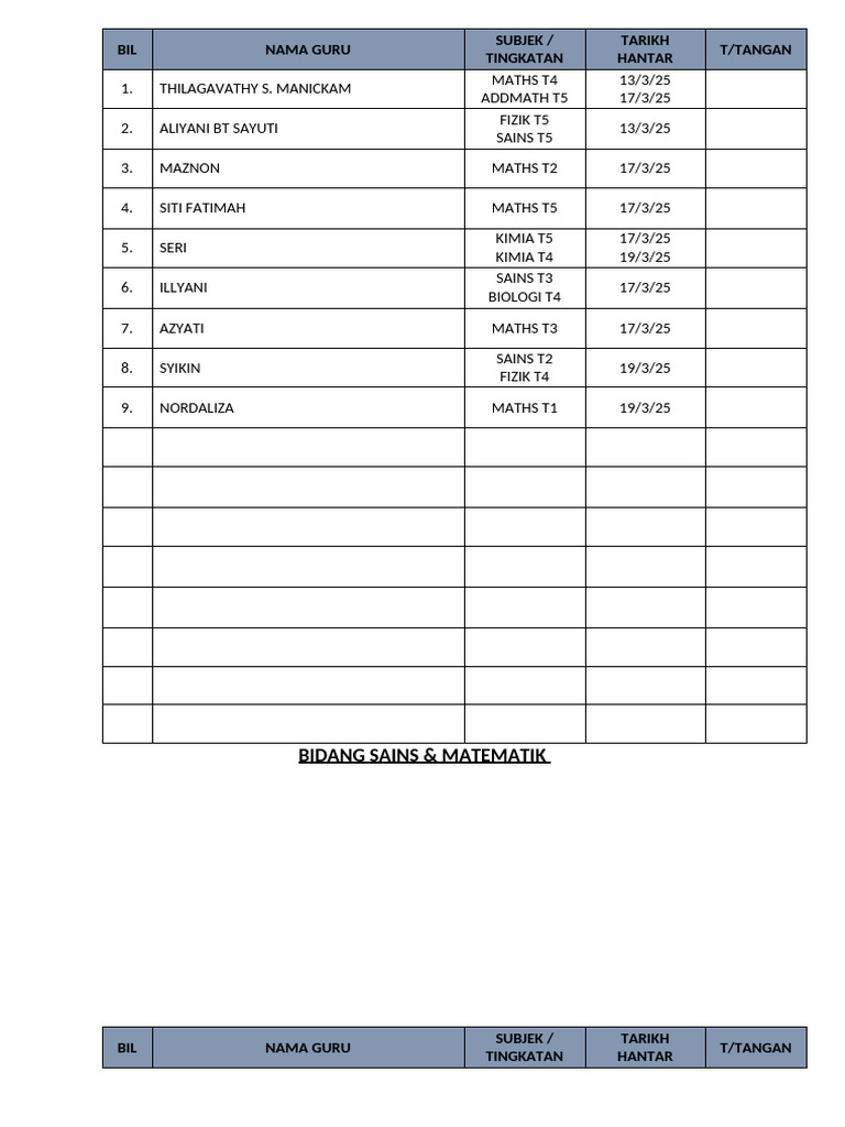Borang Hantar Kertas Soalan | PDF