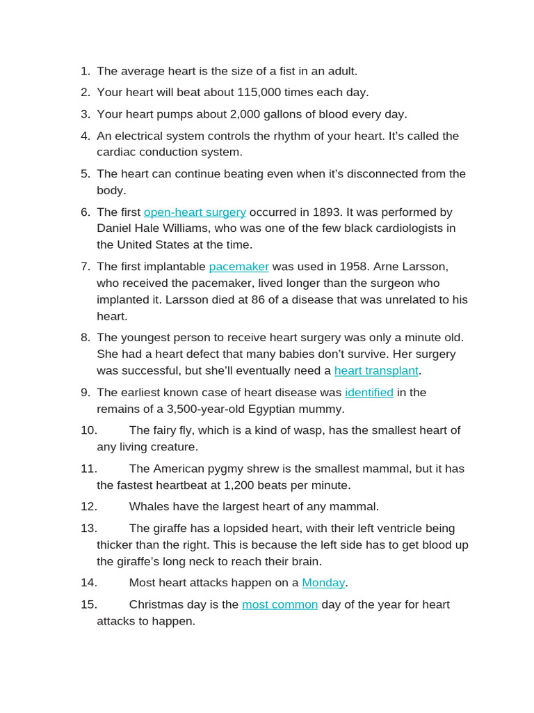 The Average Heart Is The Size of A Fist in An Adult | PDF