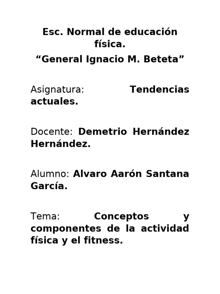 Conceptos Clave de Actividad Física y Fitness | PDF | Aptitud física ...