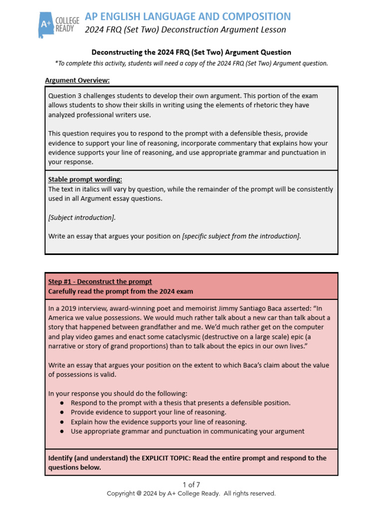 Kylie Calvert - A. Q3 Student Lesson 2024 Argument Deconstruction. LANG ...
