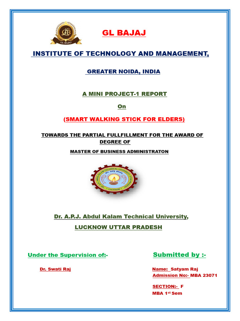 MINI PROJECT FILE SATYAM RAJ MBA - PDF Report Finalgggg | PDF | Walking ...