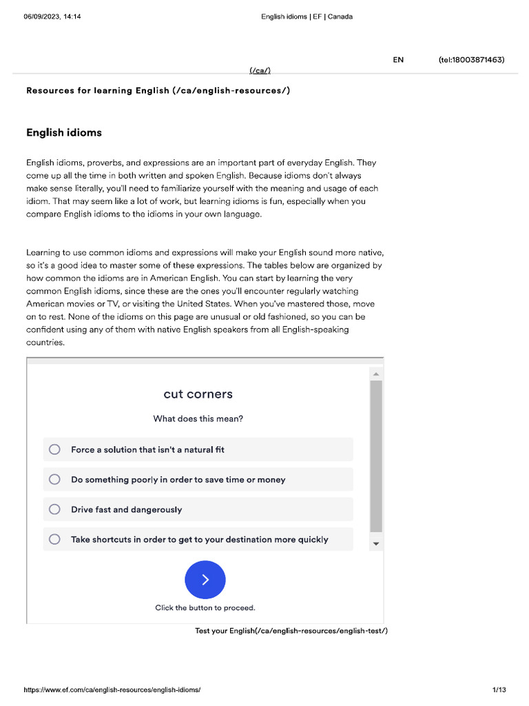 English Idioms and Expressions | PDF