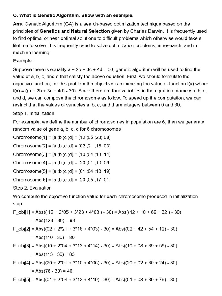 GA Solved Example CitizenChoice | PDF | Genetic Algorithm | Mathematical Optimization