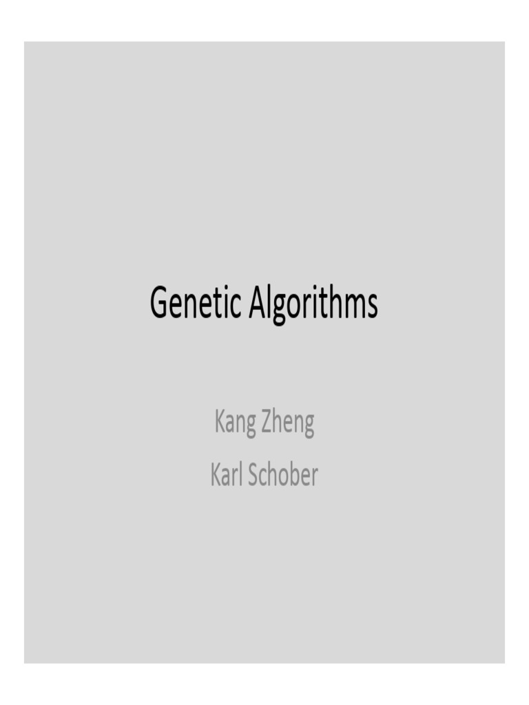 GA Application ShoberZhengGA | PDF | Genetic Algorithm | Evolutionary ...