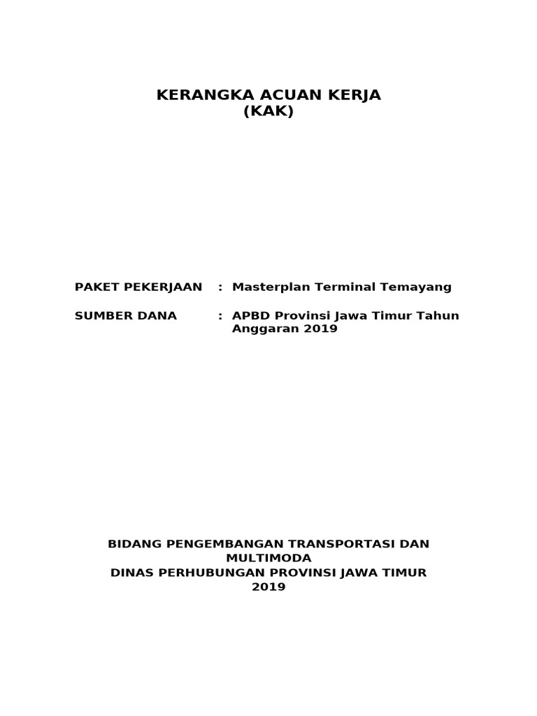 KAK Masterplan Terminal Temayang | PDF