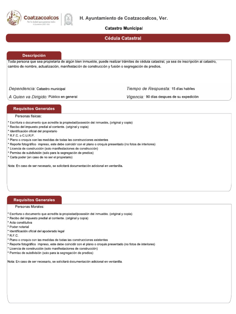 Cedula Catastral | PDF