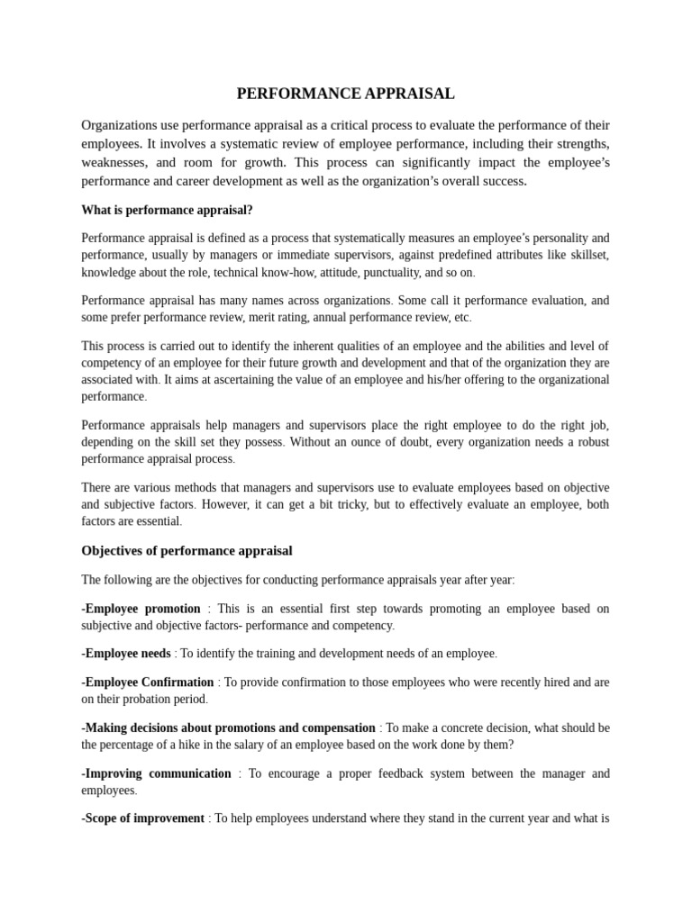 Performance Appraisals | PDF | Performance Appraisal | Social Psychology