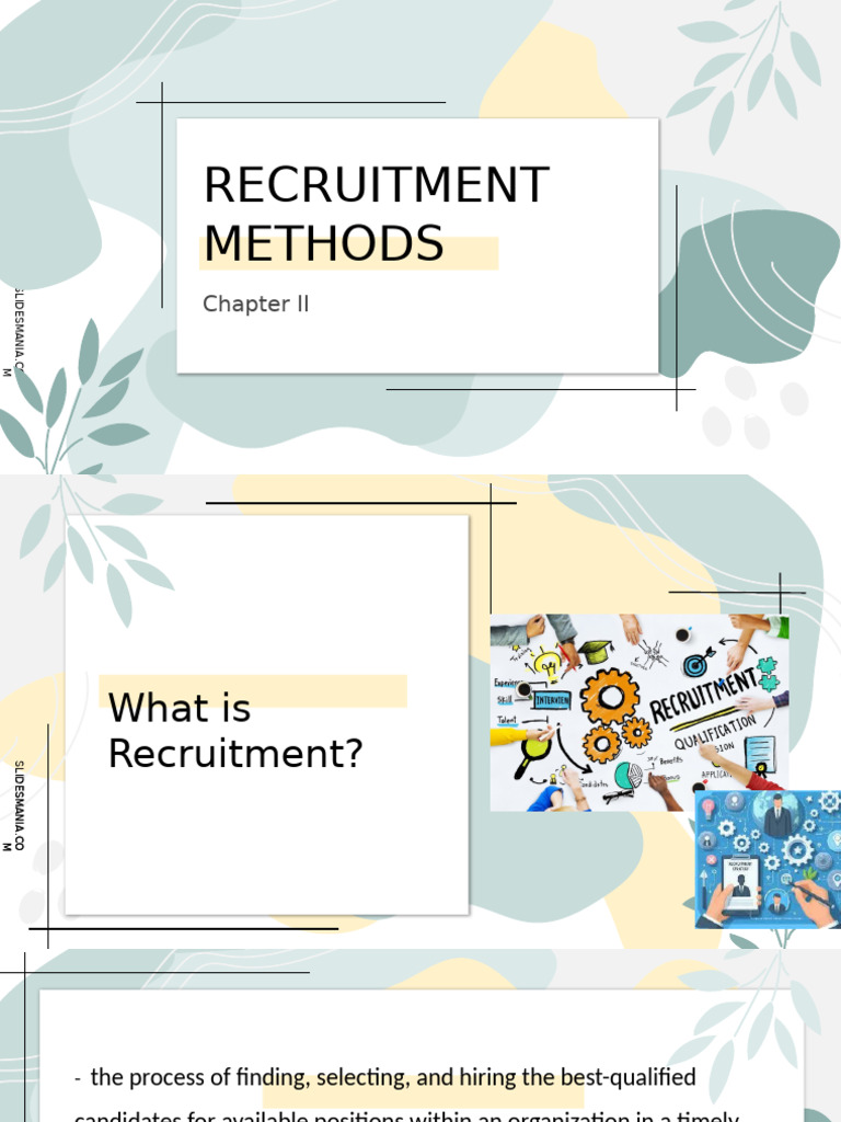 Chapter 2 Recruitment Methods Selection Process | PDF | Recruitment | Employee Relations