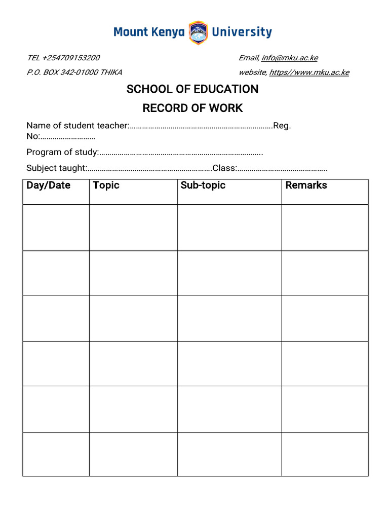 Record of Work-1 | PDF